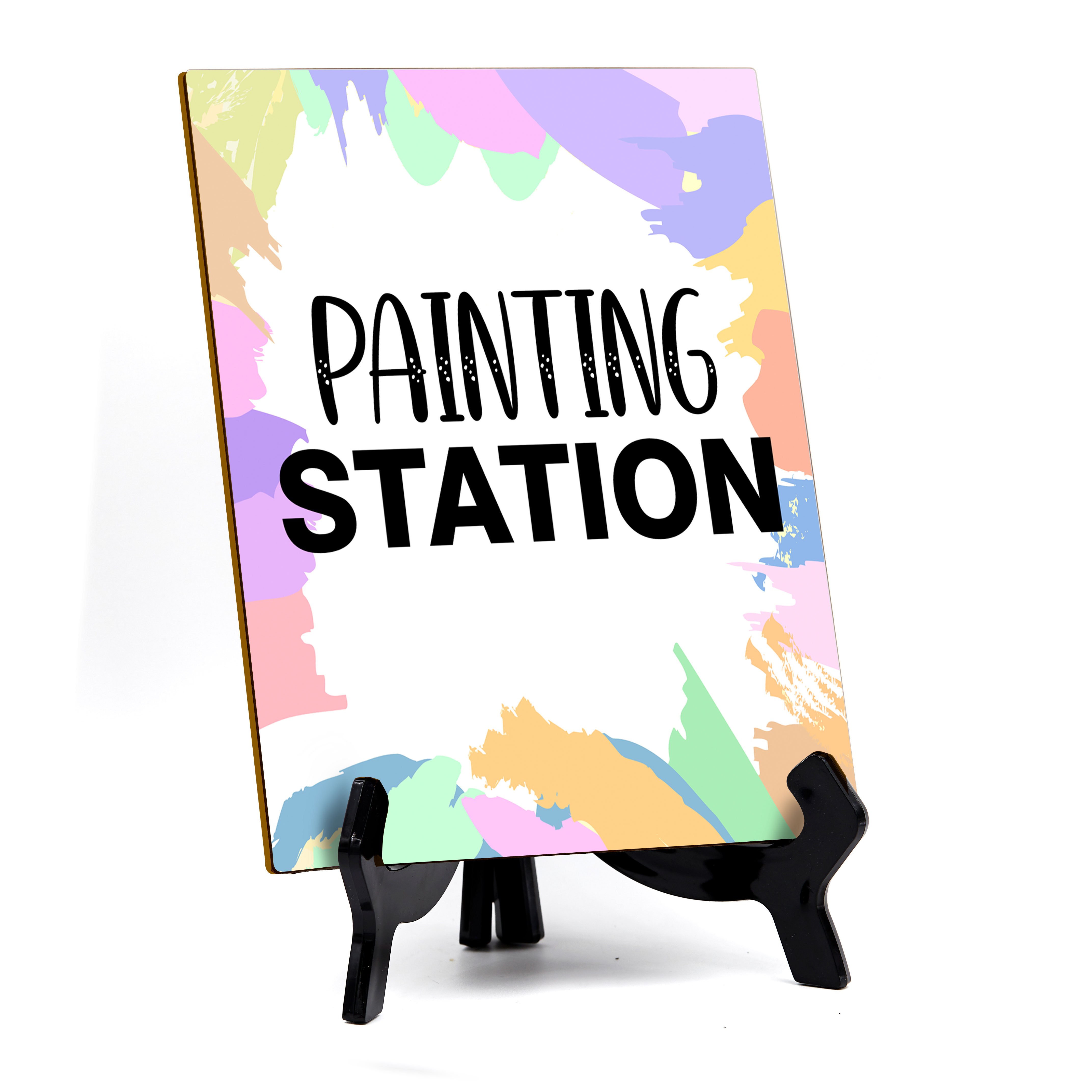 Signs ByLITA Painting Station 2, Table Sign with Acrylic Stand (6x8 ...