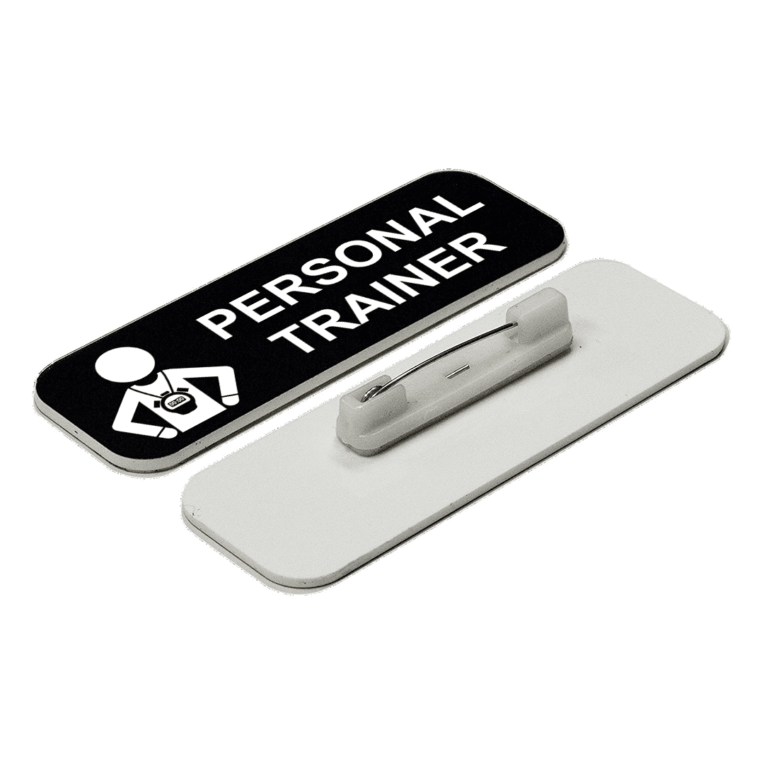 Signs ByLITA Personal Trainer 1 x 3" Name Tag/Badge, Black, (3 Pack ...