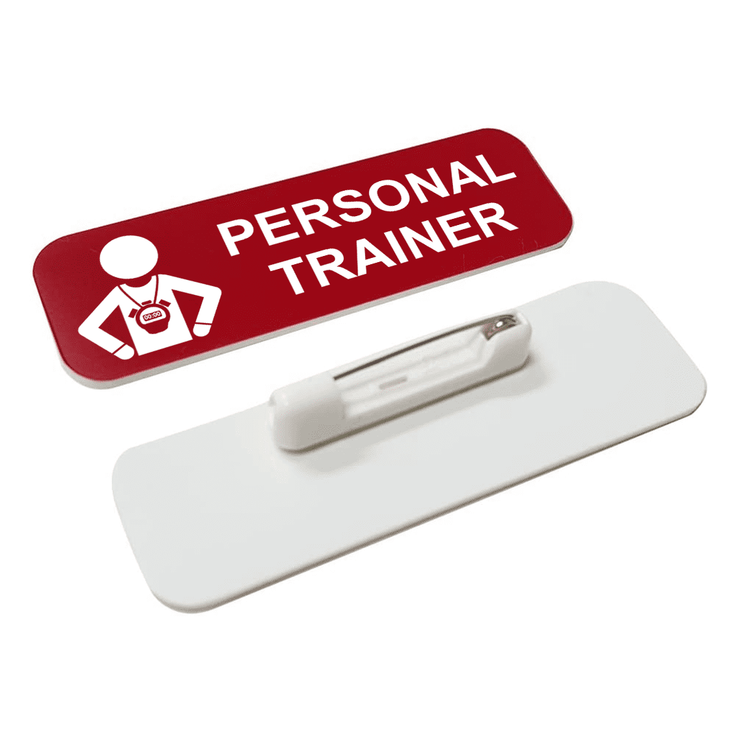 Signs ByLITA Personal Trainer 1 x 3" Name Tag/Badge, Red, (3 Pack ...