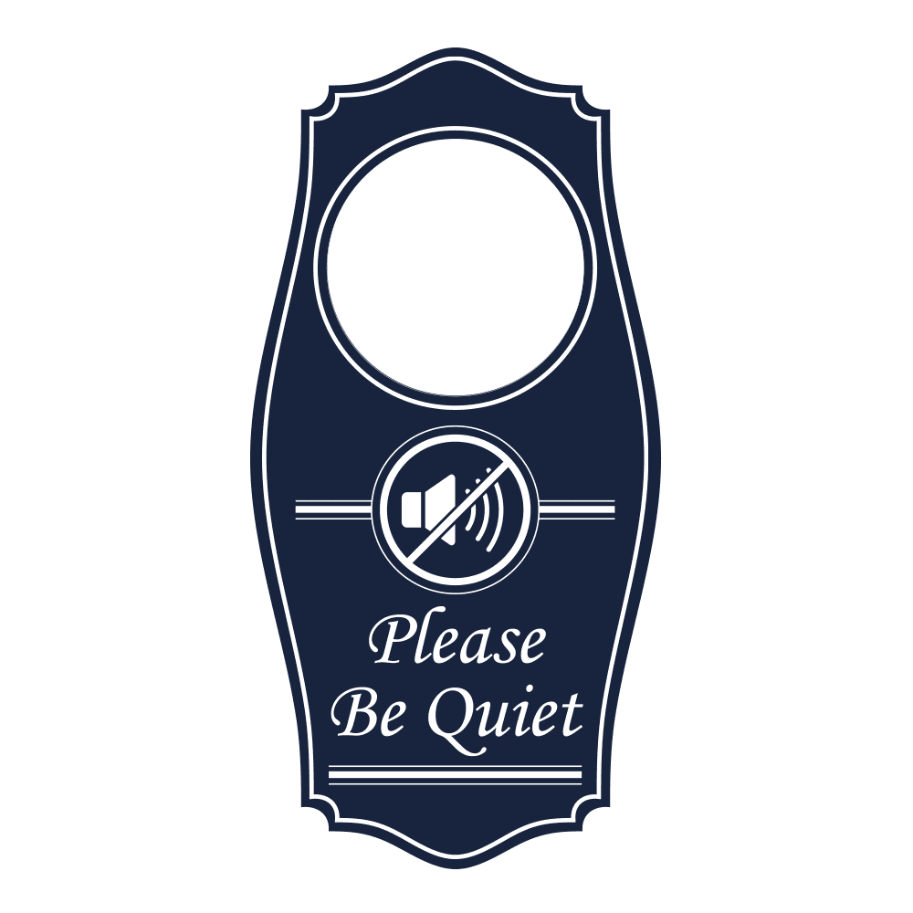 Signs ByLITA Please Be Quiet Door Hanger - Navy Blue, 4" x 8" - Walmart.com