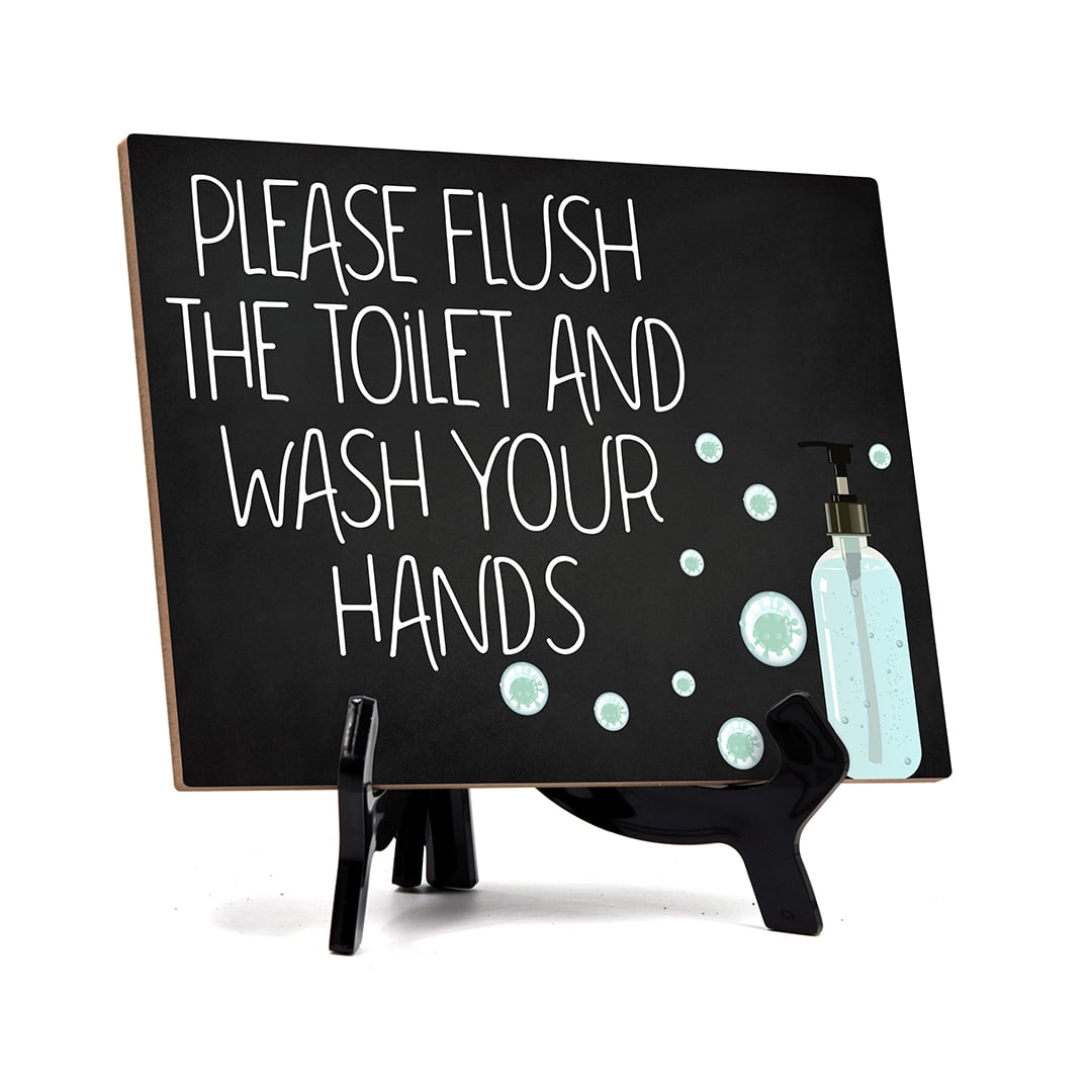 Signs ByLITA Please Flush The Toilet And Wash Your Hands, Hygiene Sign ...