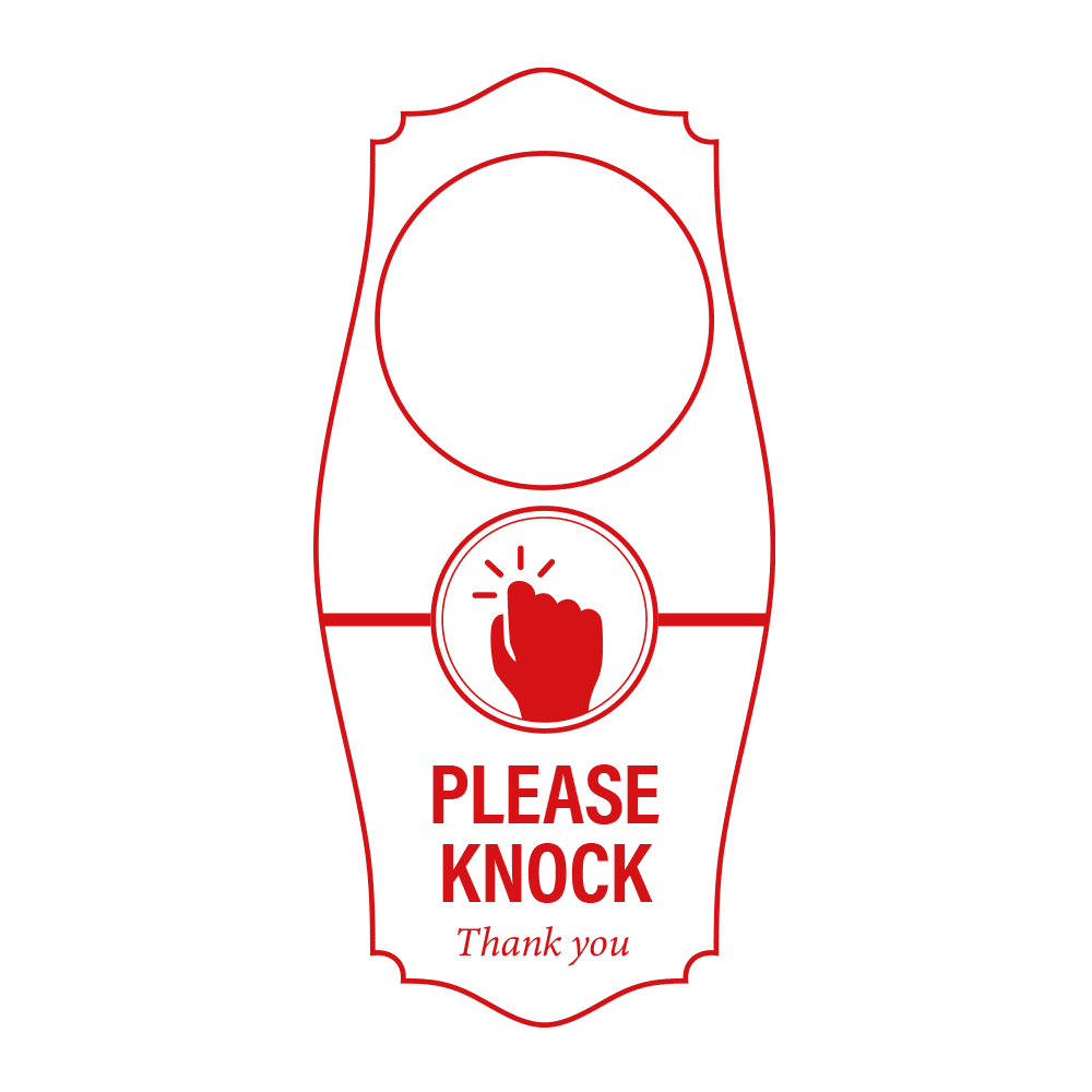 Signs Bylita Please Knock Thank You Door Hanger White Red 4 X 8