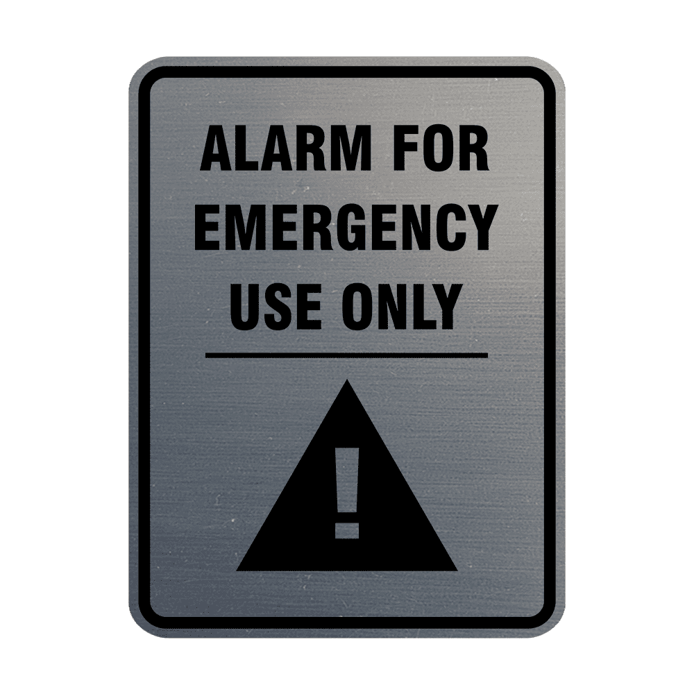 Signs ByLITA Portrait Round Alarm for Emergency Use Only ABS Plastic ...