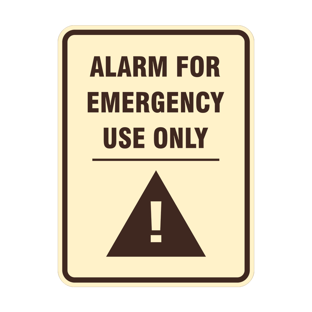 Signs ByLITA Portrait Round Alarm for Emergency Use Only ABS Plastic ...