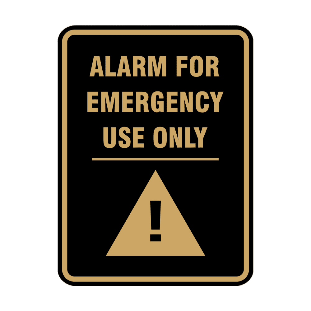 Signs ByLITA Portrait Round Alarm for Emergency Use Only ABS Plastic ...