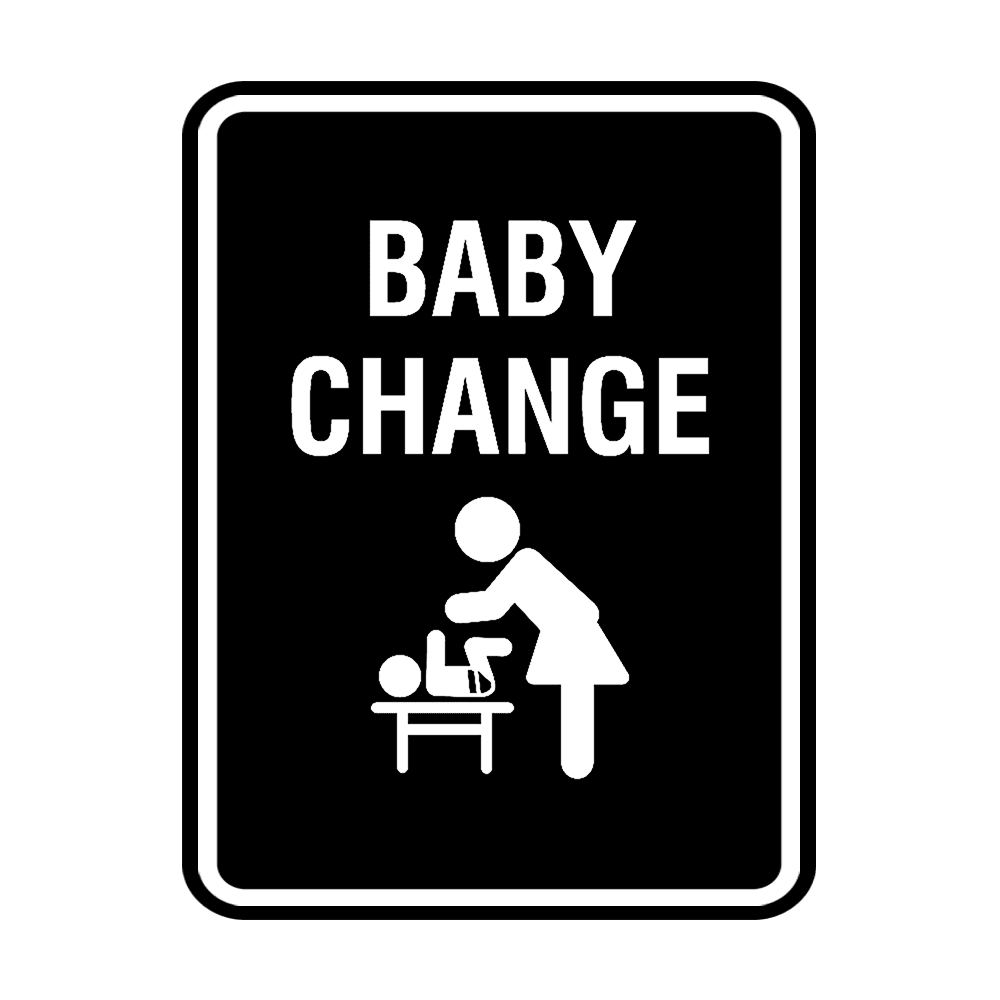 Signs ByLITA Portrait Round Baby Change Sign (Black) - Medium - Walmart.com