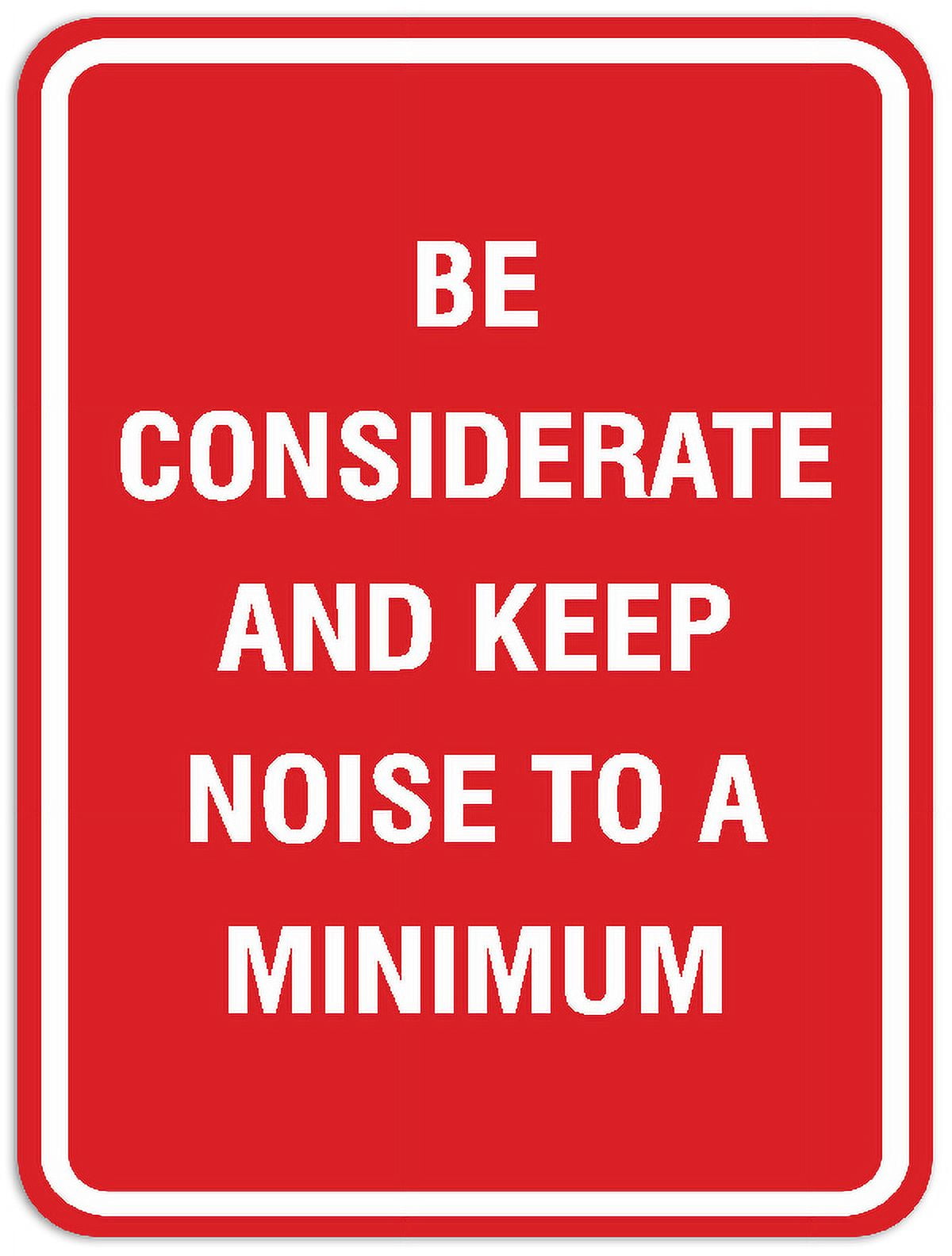 Signs ByLITA Portrait Round Be considerate keep noise to a minimum Sign ...
