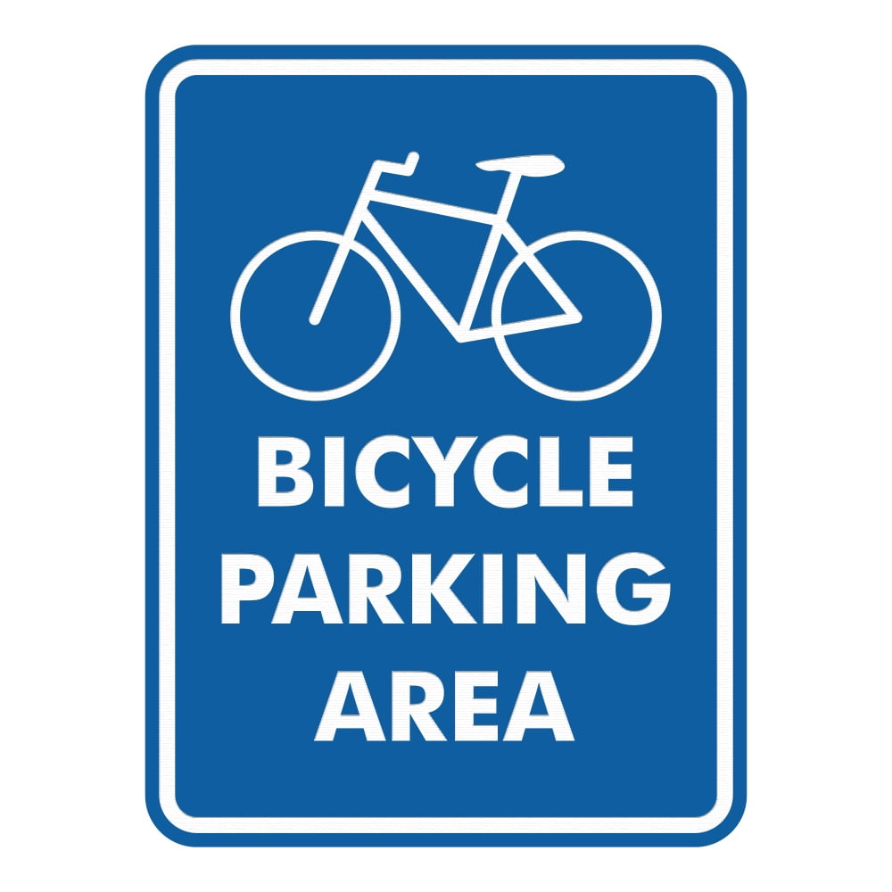 Signs ByLITA Portrait Round Bicycle Parking Area ABS Plastic | Laser ...