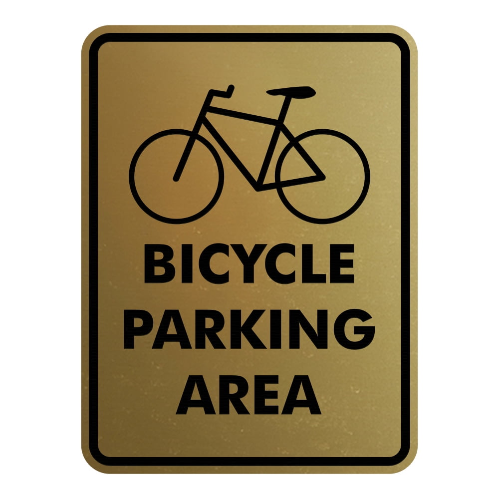 Signs ByLITA Portrait Round Bicycle Parking Area ABS Plastic | Laser ...
