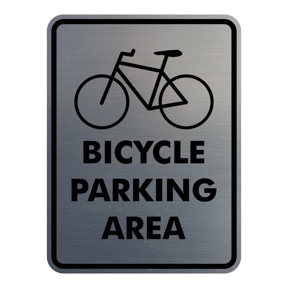 Signs ByLITA Portrait Round Bicycle Parking Area ABS Plastic | Laser ...