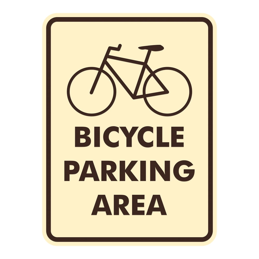 Signs ByLITA Portrait Round Bicycle Parking Area ABS Plastic | Laser ...