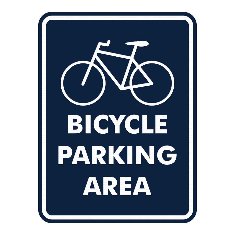 Signs ByLITA Portrait Round Bicycle Parking Area ABS Plastic | Laser ...