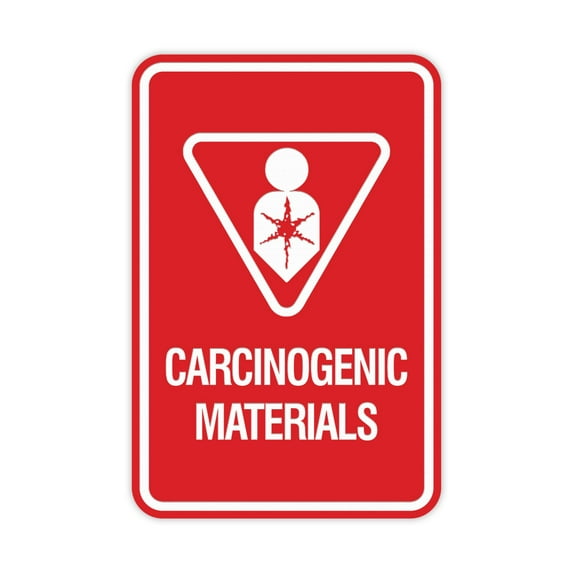Signs ByLITA Portrait Round Carcinogenic materials Sign (Red) - Large ...