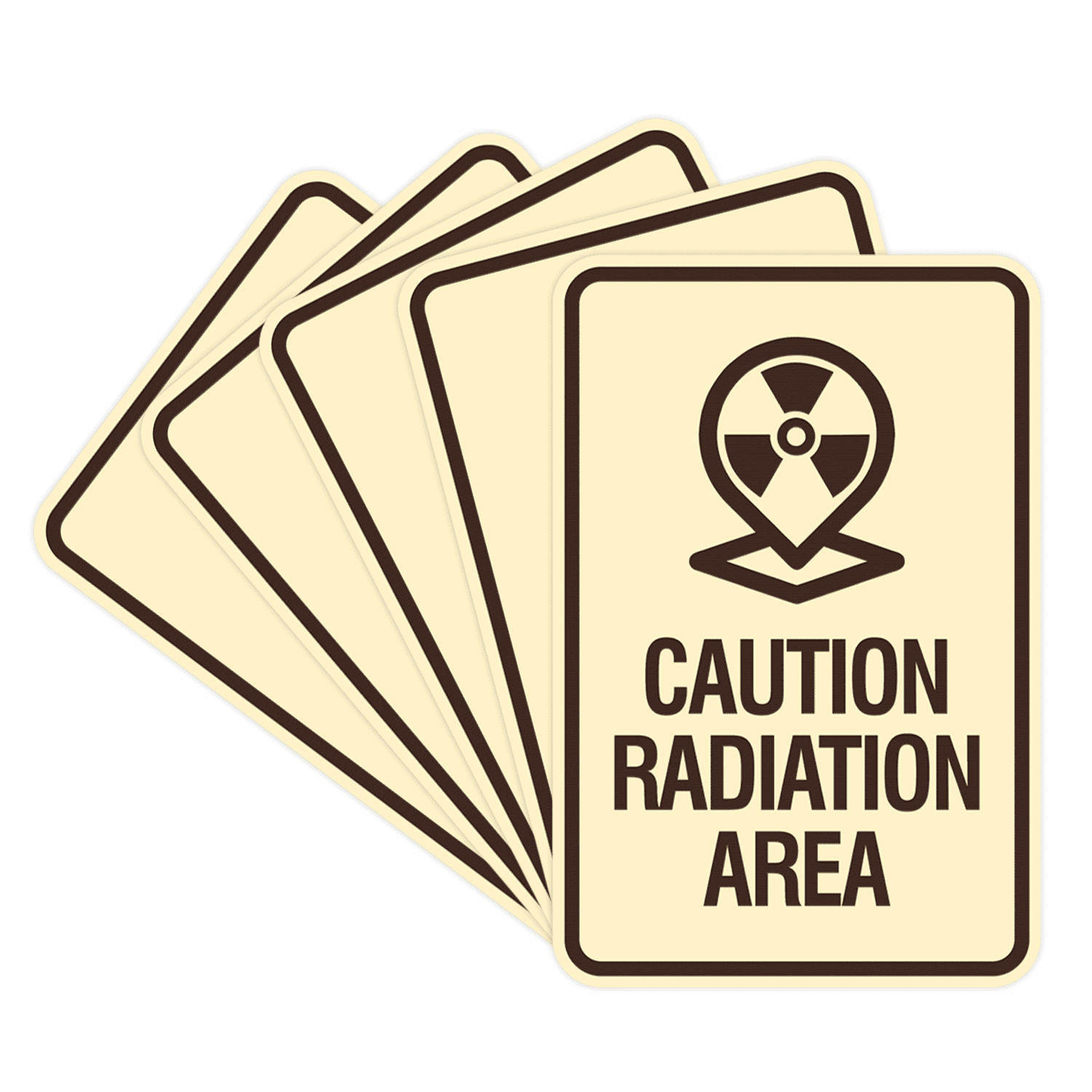 Signs ByLITA Portrait Round Caution Radiation Area Sign (Ivory/Dark ...