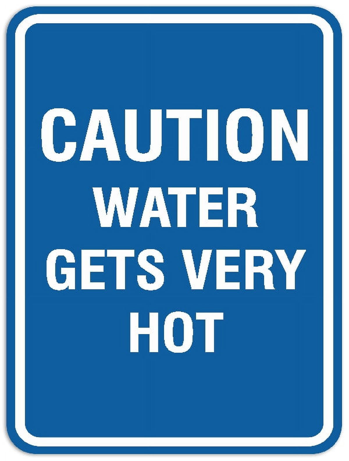 Signs ByLITA Portrait Round Caution water gets hot Sign - Laser ...