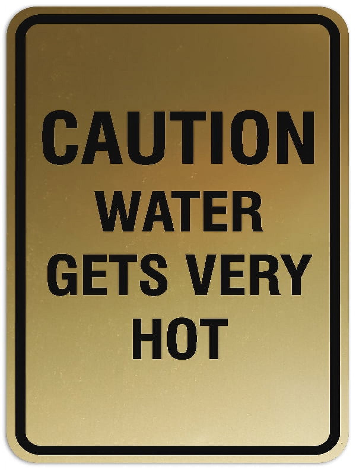 Signs ByLITA Portrait Round Caution water gets hot Sign - Laser ...