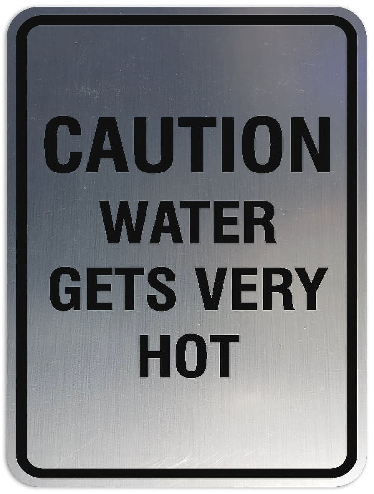Signs ByLITA Portrait Round Caution water gets hot Sign - Laser ...