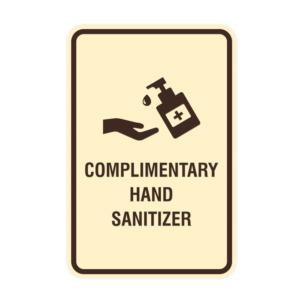 Signs ByLITA Portrait Round Complimentary Hand Sanitizer Sign (Ivory ...