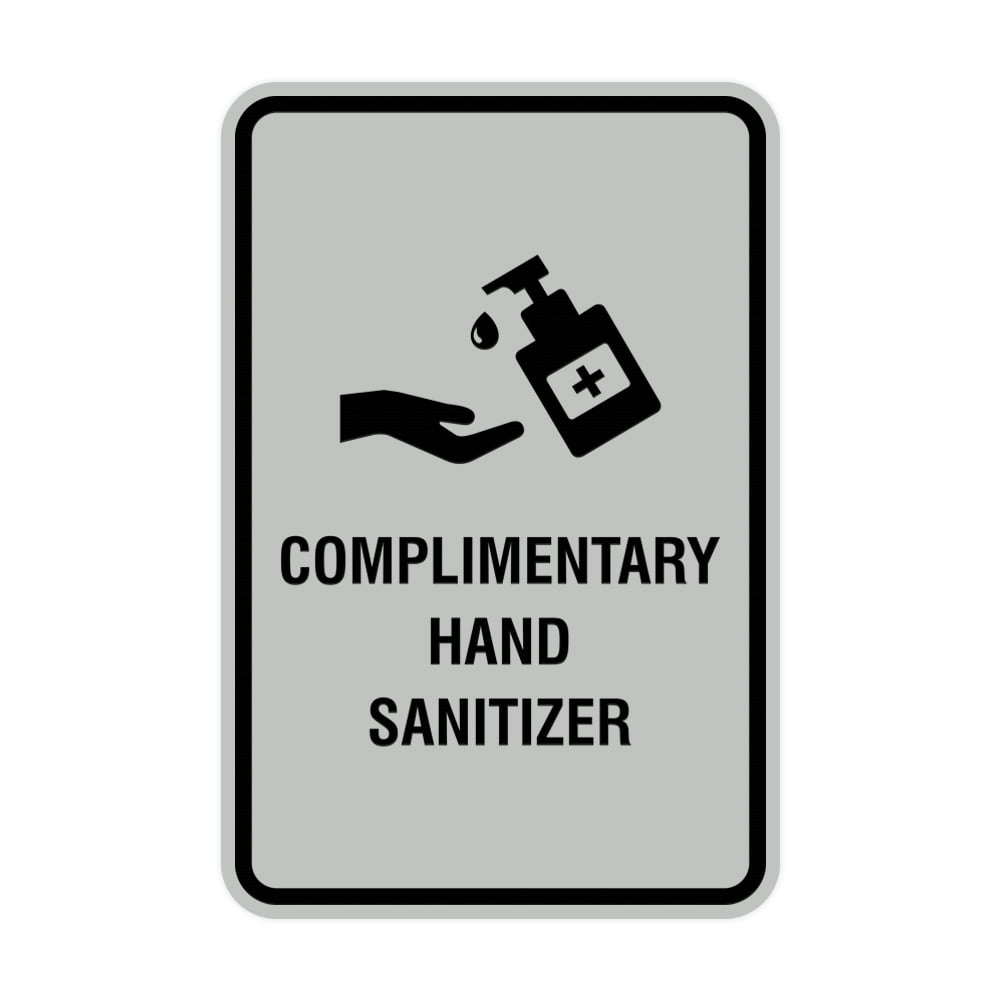Signs ByLITA Portrait Round Complimentary Hand Sanitizer Sign (Lt Gray ...