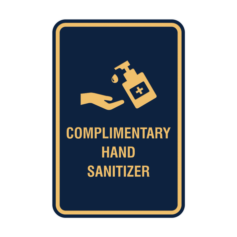 Signs ByLITA Portrait Round Complimentary Hand Sanitizer Sign (Navy ...