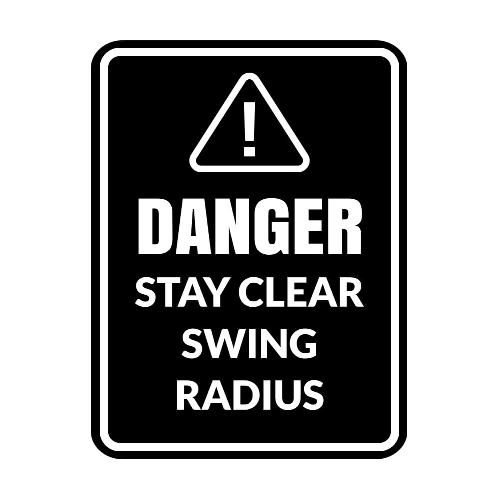 Signs ByLITA Portrait Round Danger Stay Clear Swing Radius Door or Wall ...