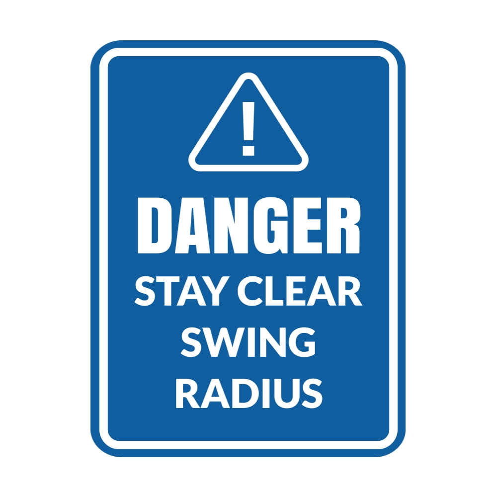 Signs ByLITA Portrait Round Danger Stay Clear Swing Radius Door or Wall ...