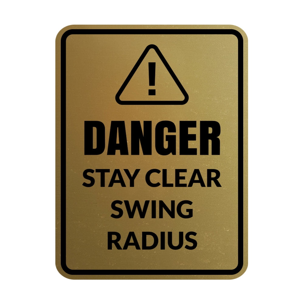 Signs ByLITA Portrait Round Danger Stay Clear Swing Radius Door or Wall ...