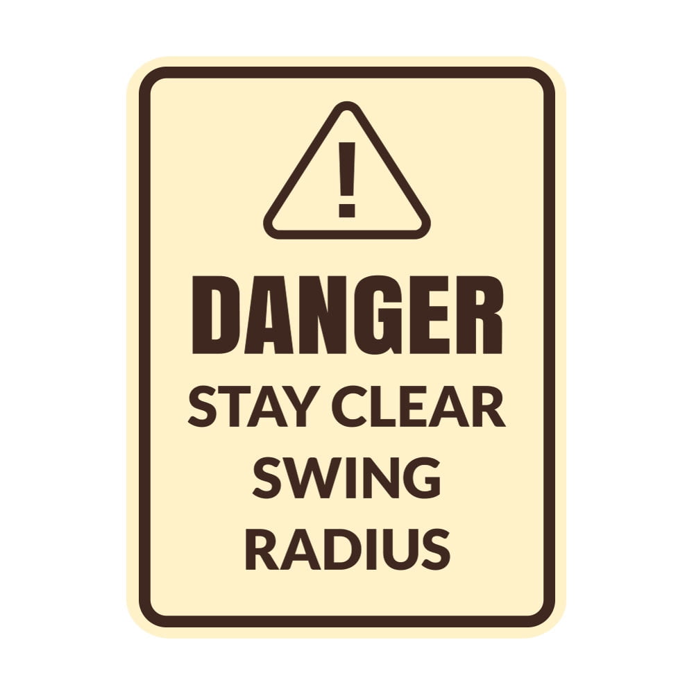Signs ByLITA Portrait Round Danger Stay Clear Swing Radius Door or Wall ...