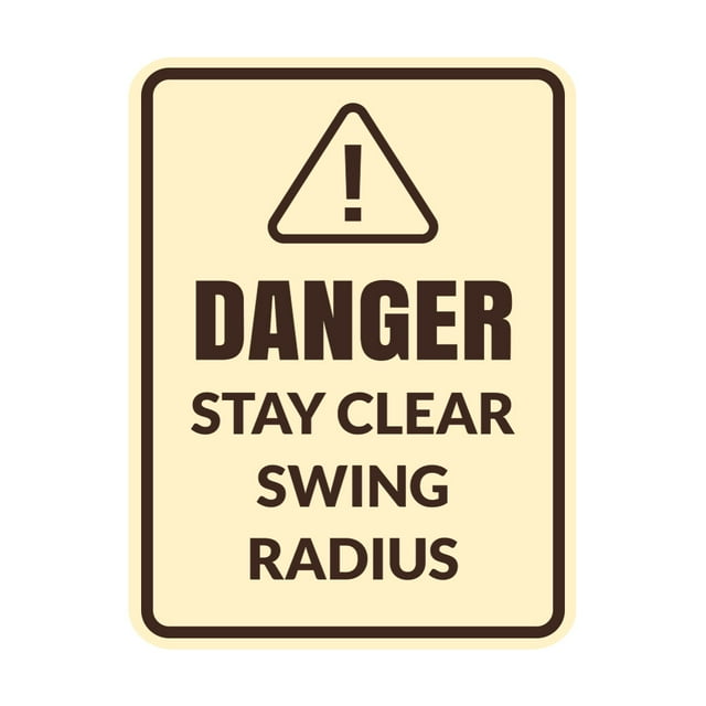 Signs ByLITA Portrait Round Danger Stay Clear Swing Radius Door or Wall ...