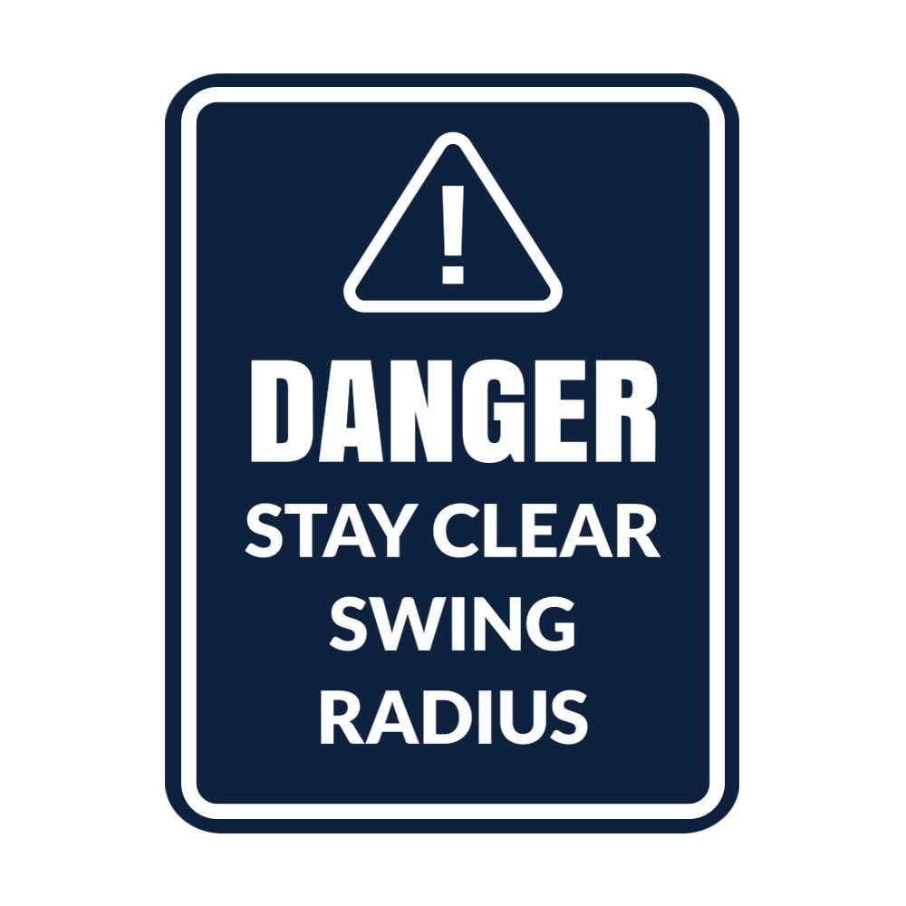 Signs ByLITA Portrait Round Danger Stay Clear Swing Radius Door or Wall ...