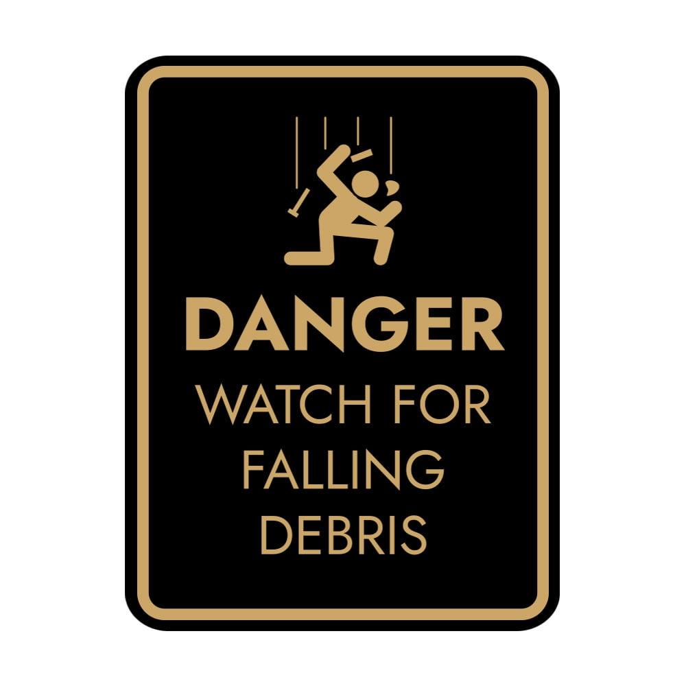 Signs ByLITA Portrait Round Danger Watch For Falling Debris Door or ...