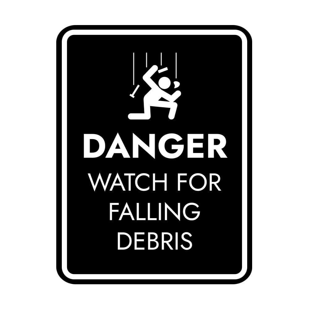 Signs ByLITA Portrait Round Danger Watch For Falling Debris Door or ...