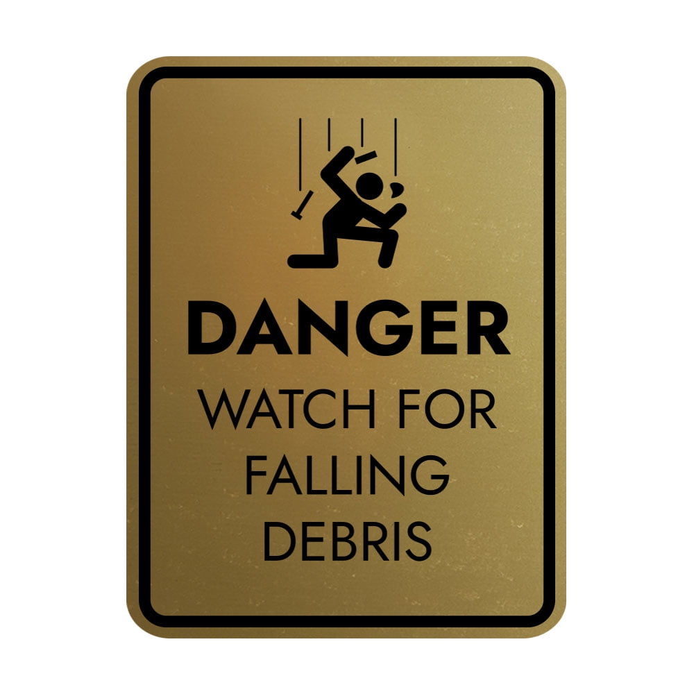 Signs ByLITA Portrait Round Danger Watch For Falling Debris Door or ...
