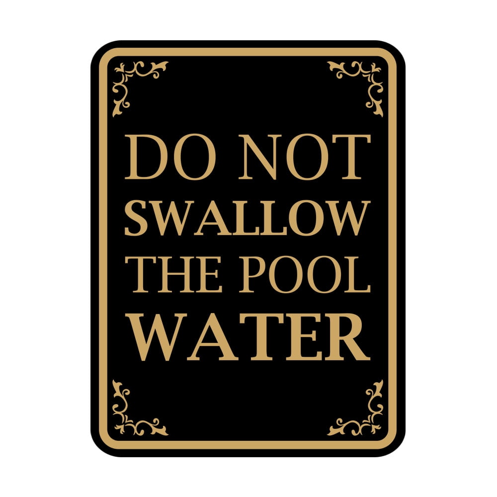 Signs ByLITA Portrait Round Do Not Swallow The Pool Water Door or Wall ...