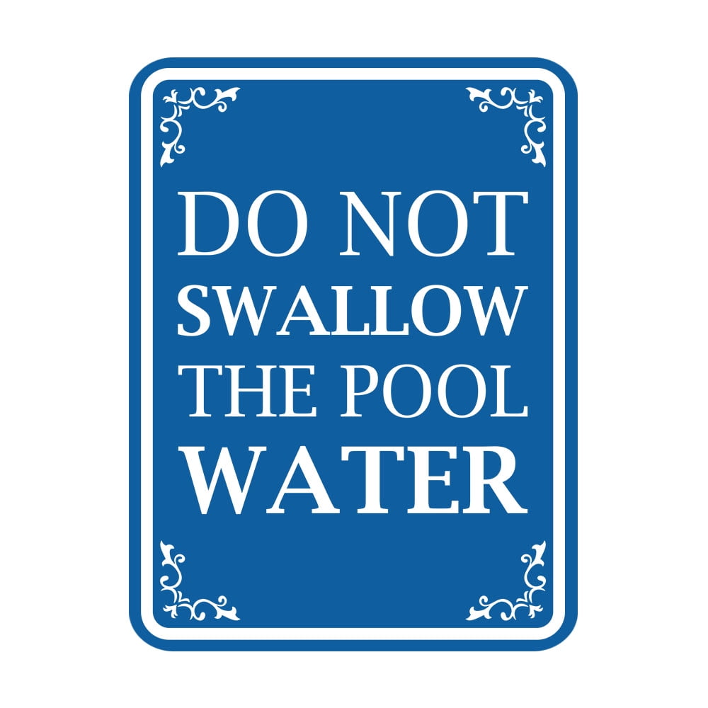 Signs ByLITA Portrait Round Do Not Swallow The Pool Water Door or Wall ...