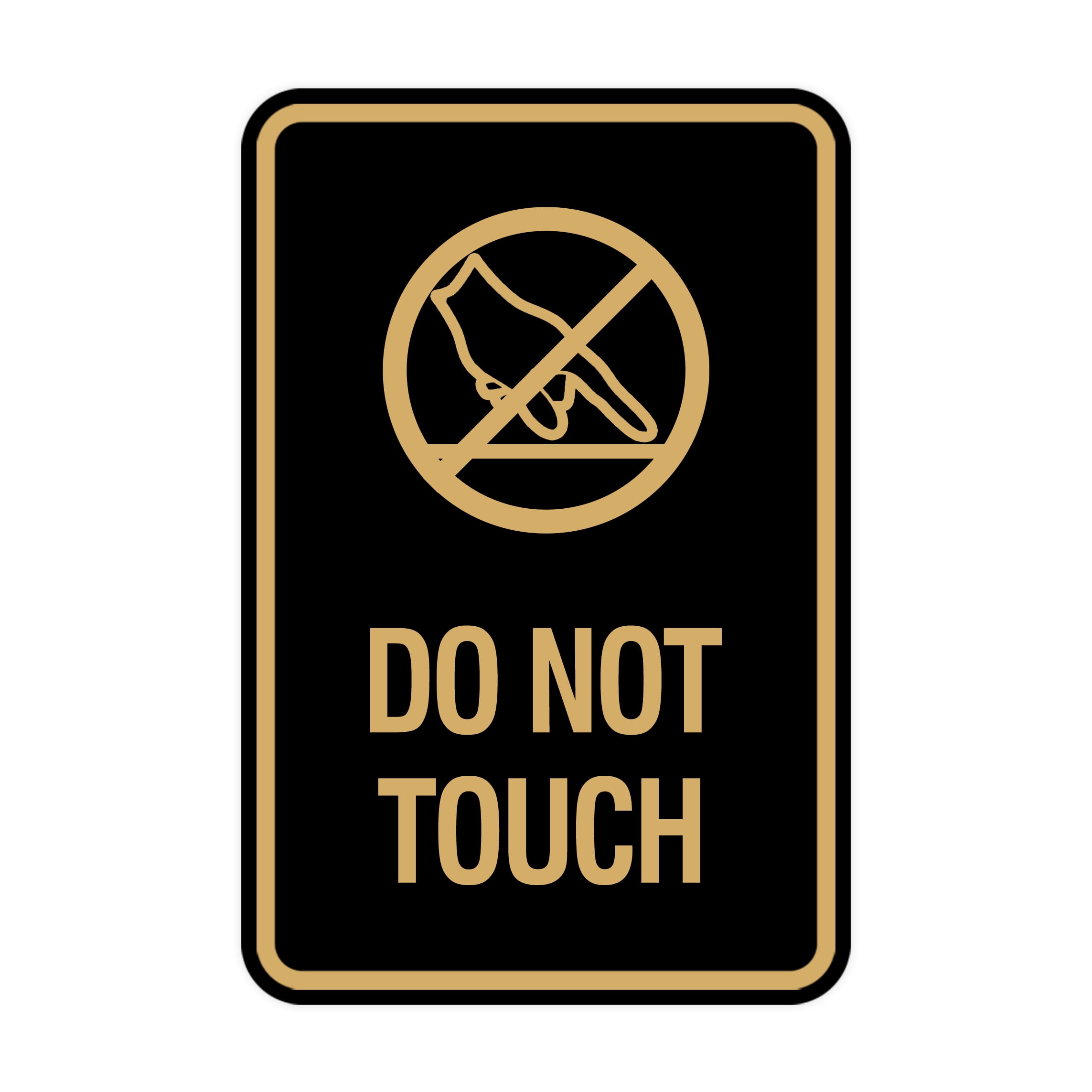 Signs ByLITA Portrait Round Do Not Touch Sign (Black Gold) - Large ...