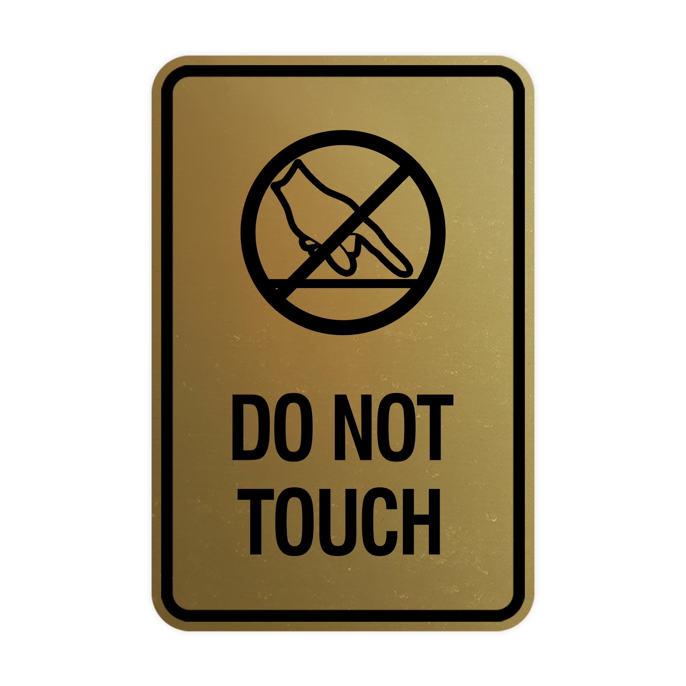 Signs ByLITA Portrait Round Do Not Touch Sign (Brushed Gold) - Small ...