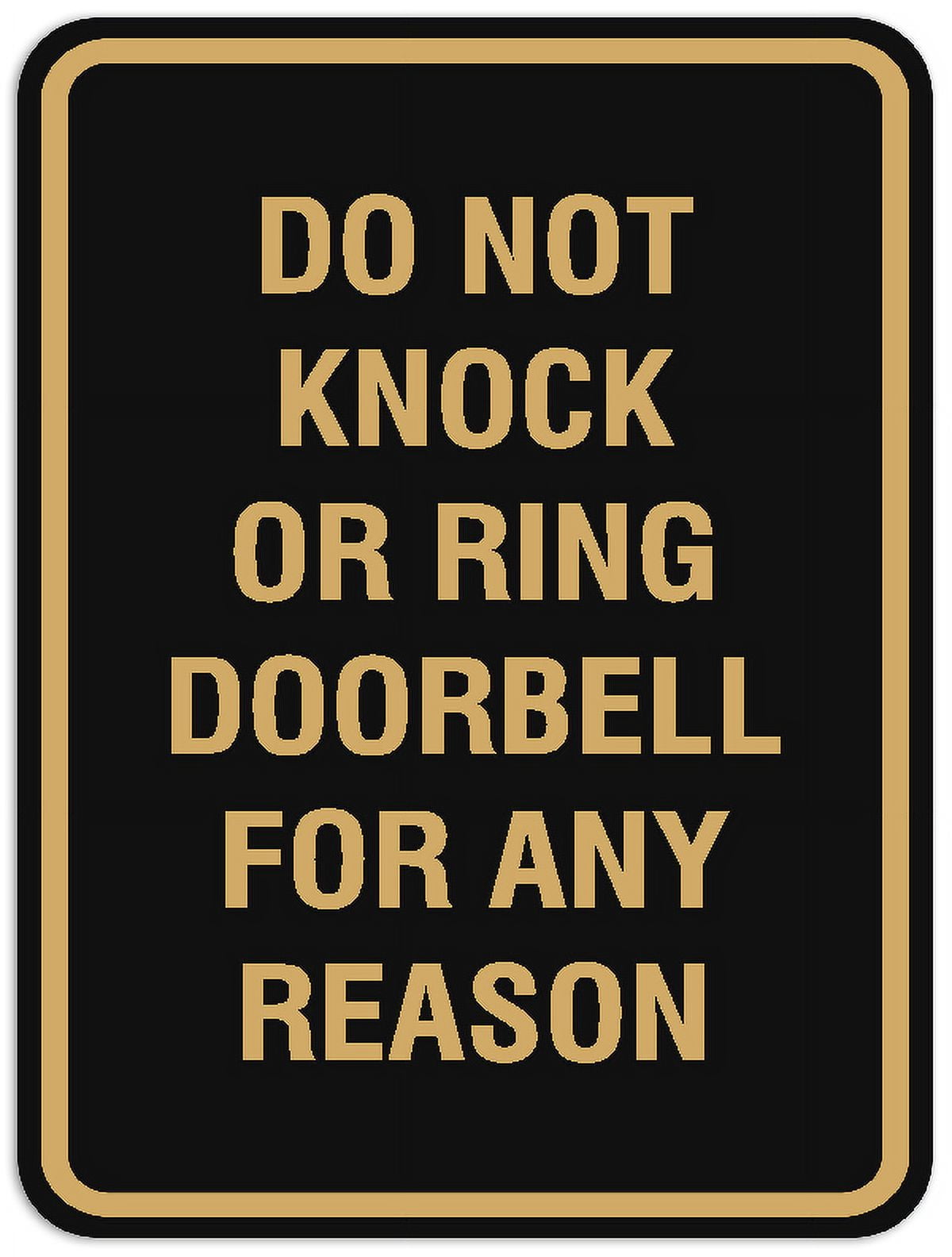 Signs ByLITA Portrait Round Do not knock or ring doorbell Sign - Laser ...
