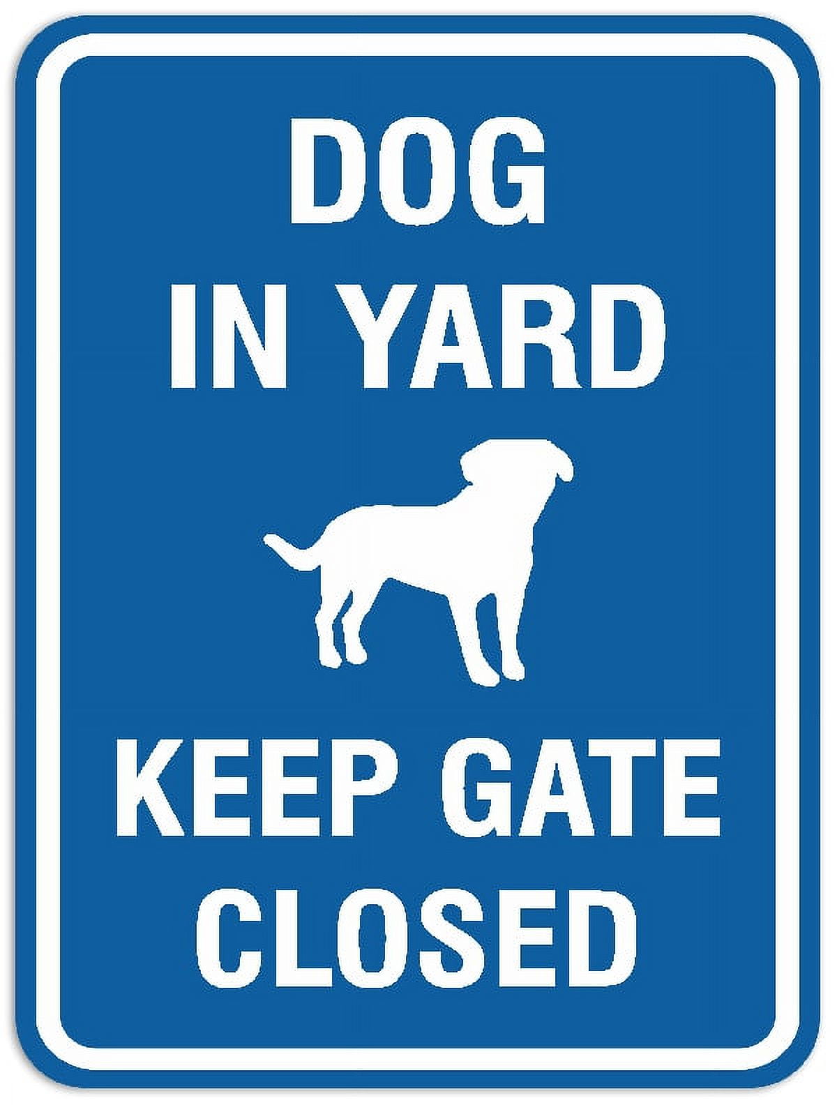 Signs ByLITA Portrait Round Dog in yard keep gate closed Sign - Laser ...