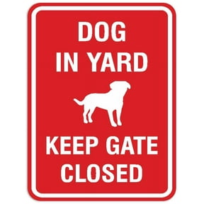 Signs ByLITA Designer Dog In Yard Keep Gate Closed Sign, Black and Gold ...