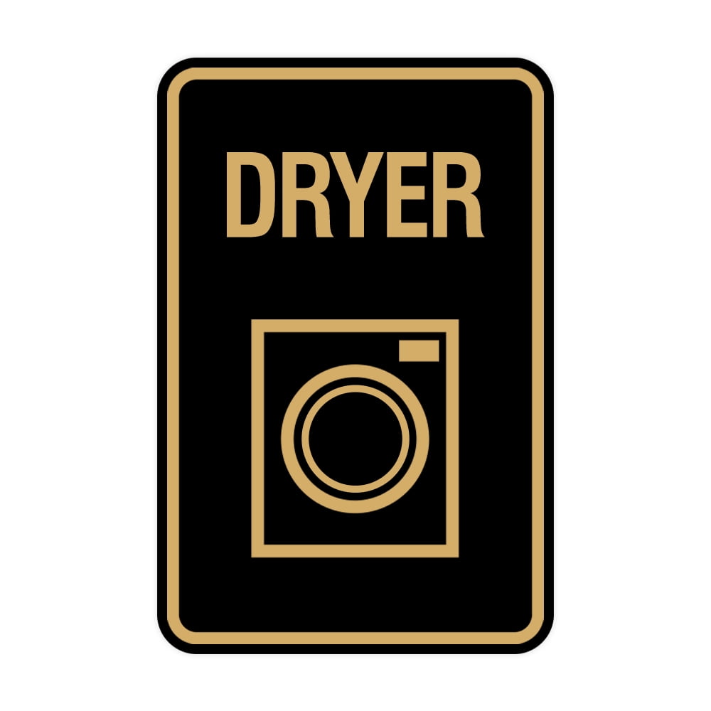 Signs ByLITA Portrait Round Dryer Sign (Black /Gold) - Small - Walmart.com