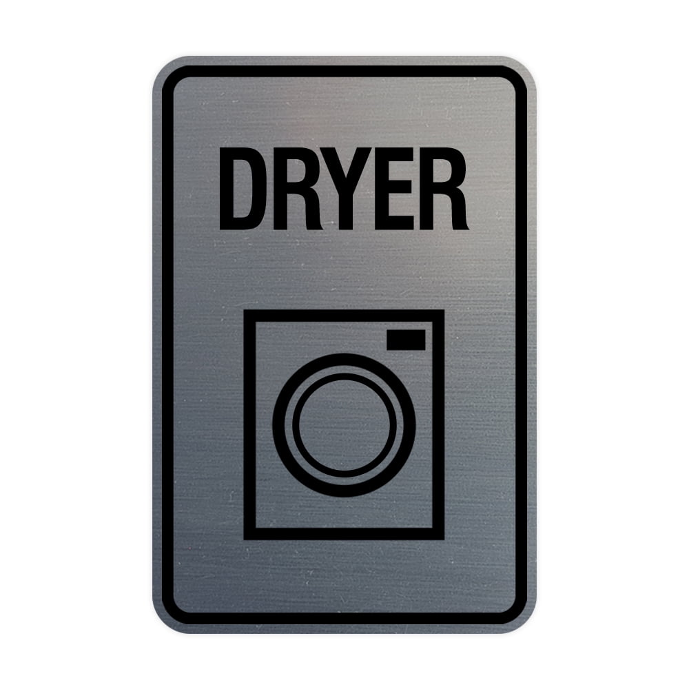 Signs ByLITA Portrait Round Dryer Sign (Brushed Silver) - Small ...