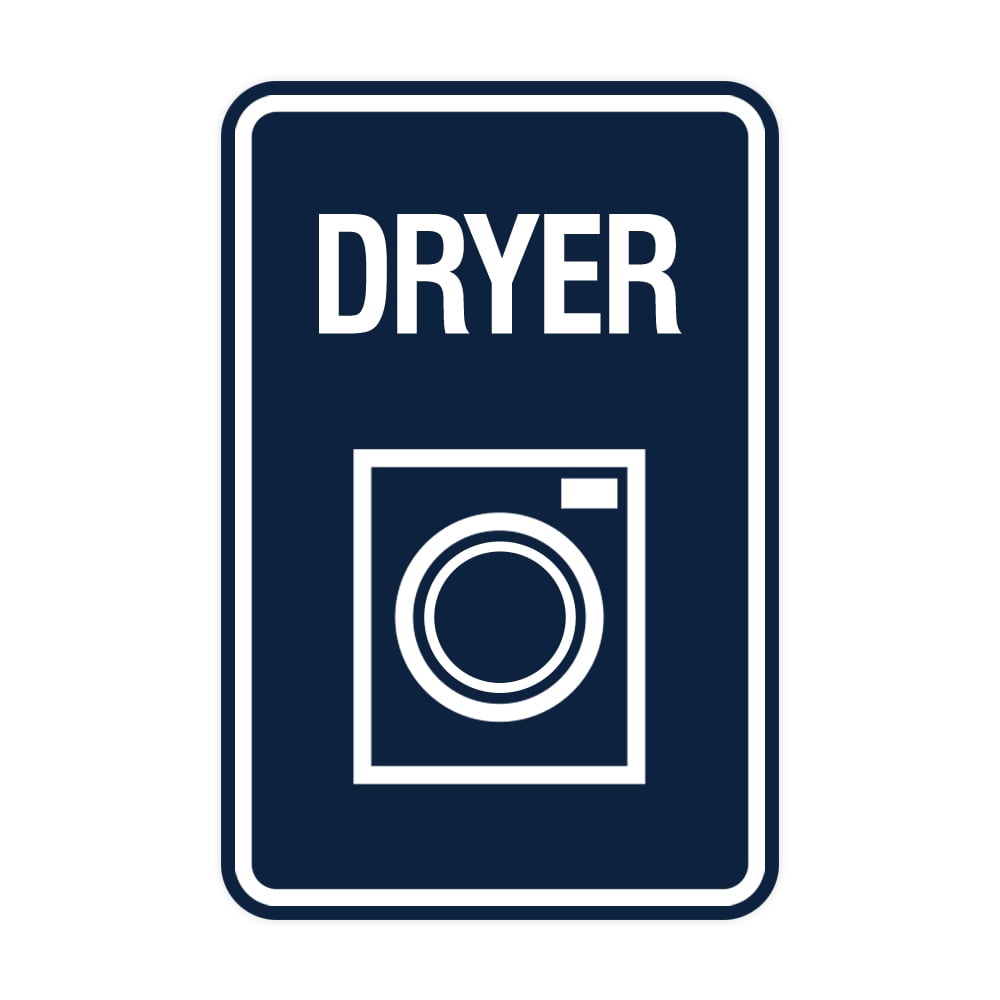 Signs ByLITA Portrait Round Dryer Sign (Navy Blue / White) - Large ...