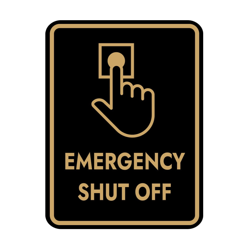 Signs ByLITA Portrait Round Emergency Shut Off Door or Wall Sign Easy ...