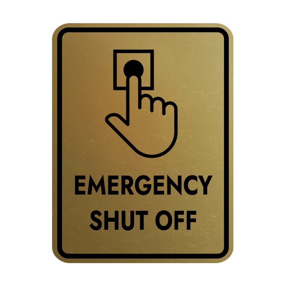 Signs ByLITA Portrait Round Emergency Shut Off Door or Wall Sign Easy ...