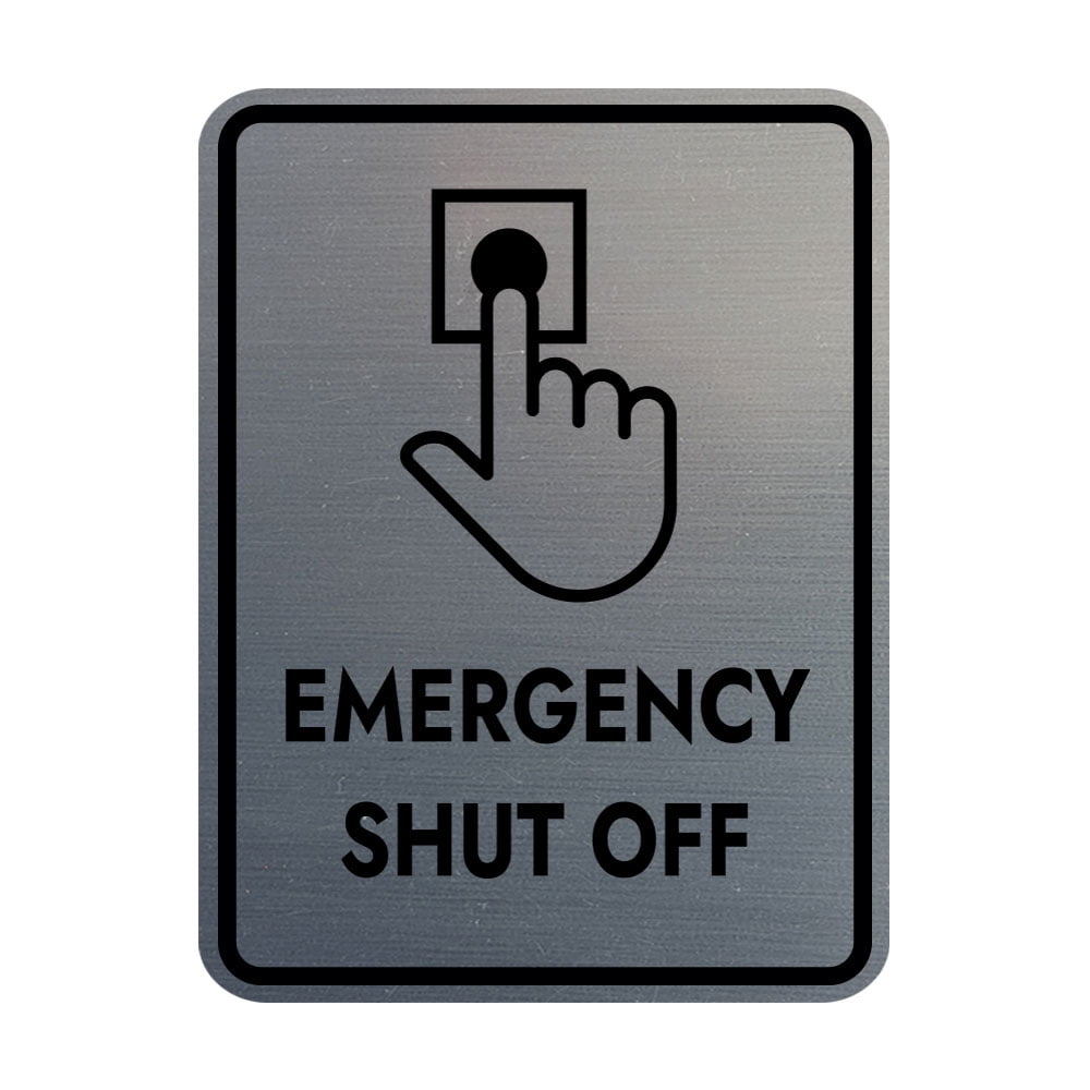 Signs ByLITA Portrait Round Emergency Shut Off Door or Wall Sign Easy ...