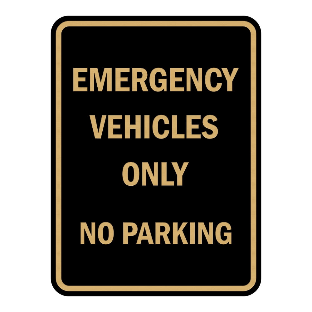 Signs ByLITA Portrait Round Emergency Vehicles Only No Parking ABS ...