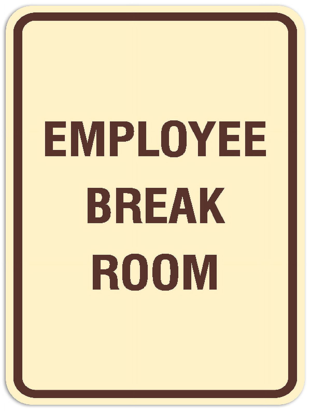 Signs ByLITA Portrait Round Employee Break Room Sign - Laser-Engraved ...
