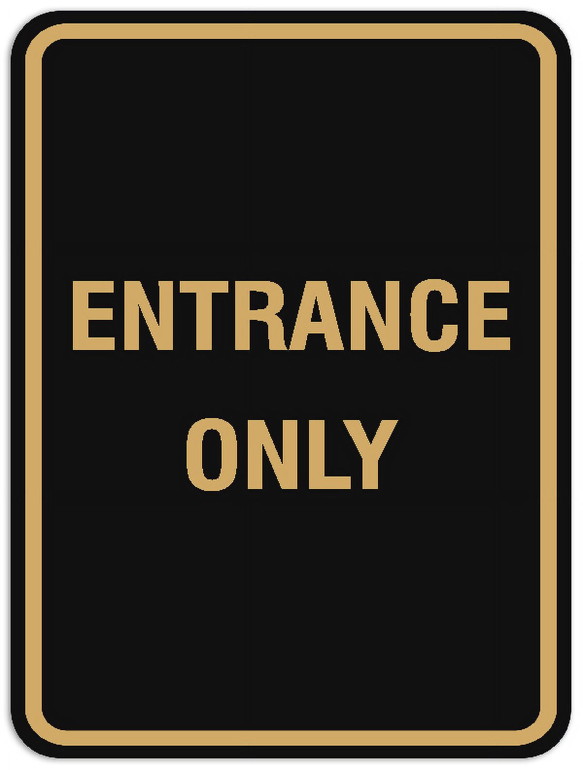 Signs ByLITA Portrait Round Entrance Only Sign - Laser-Engraved ...