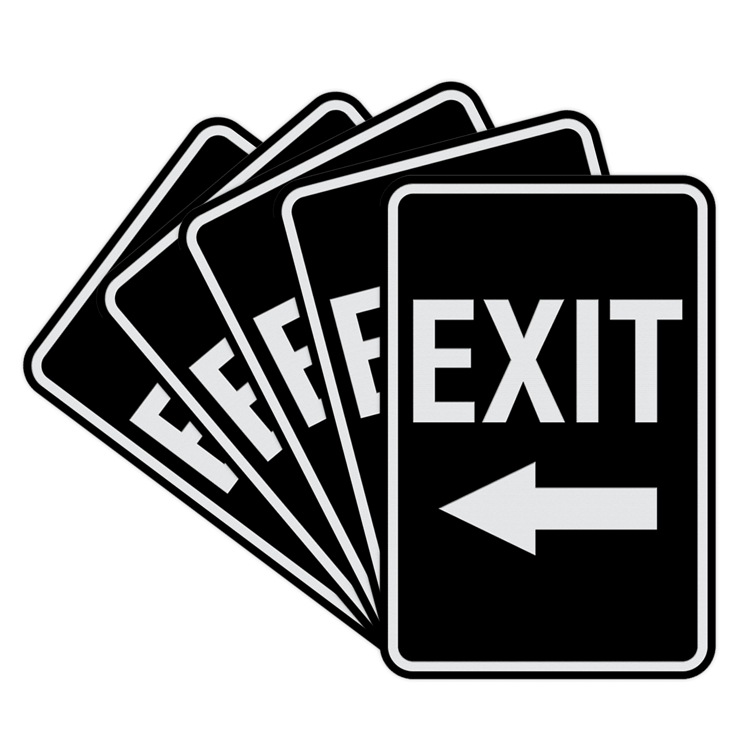 Signs ByLITA Portrait Round Exit Left Arrow Sign with Adhesive Tape ...